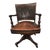 1900s Sikes Furniture Walnut & Leather Upholstered Desk Chair | Chairish