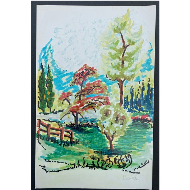 1960s Alexandra Merker Landscape Painting | Chairish