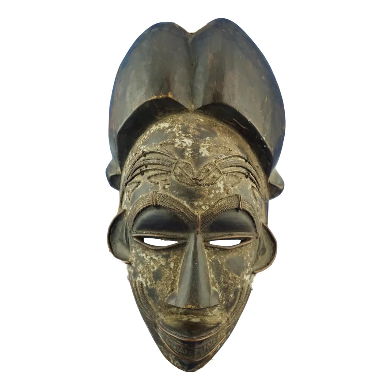 Antique African Ethnic Tribal Mask in Wenge Wood and Copper, 1890s ...