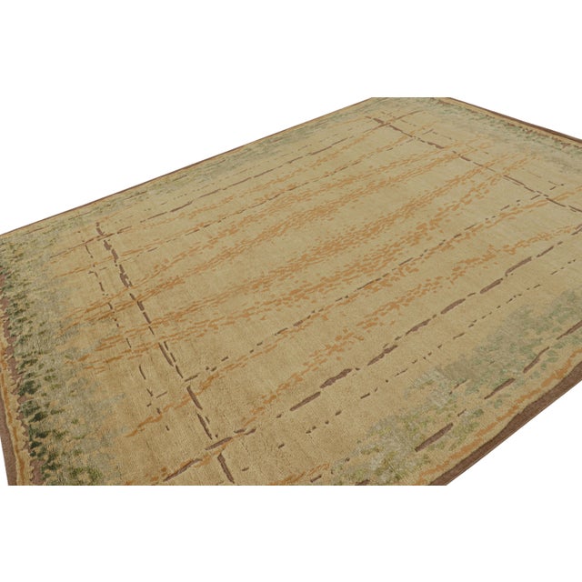 Rug & Kilim’s Modern French Art Deco Style Rug in Brown With Geometric ...