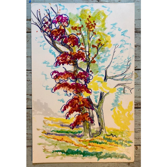1960s Alexandra Merker Duck Pond New Jersey Painting | Chairish