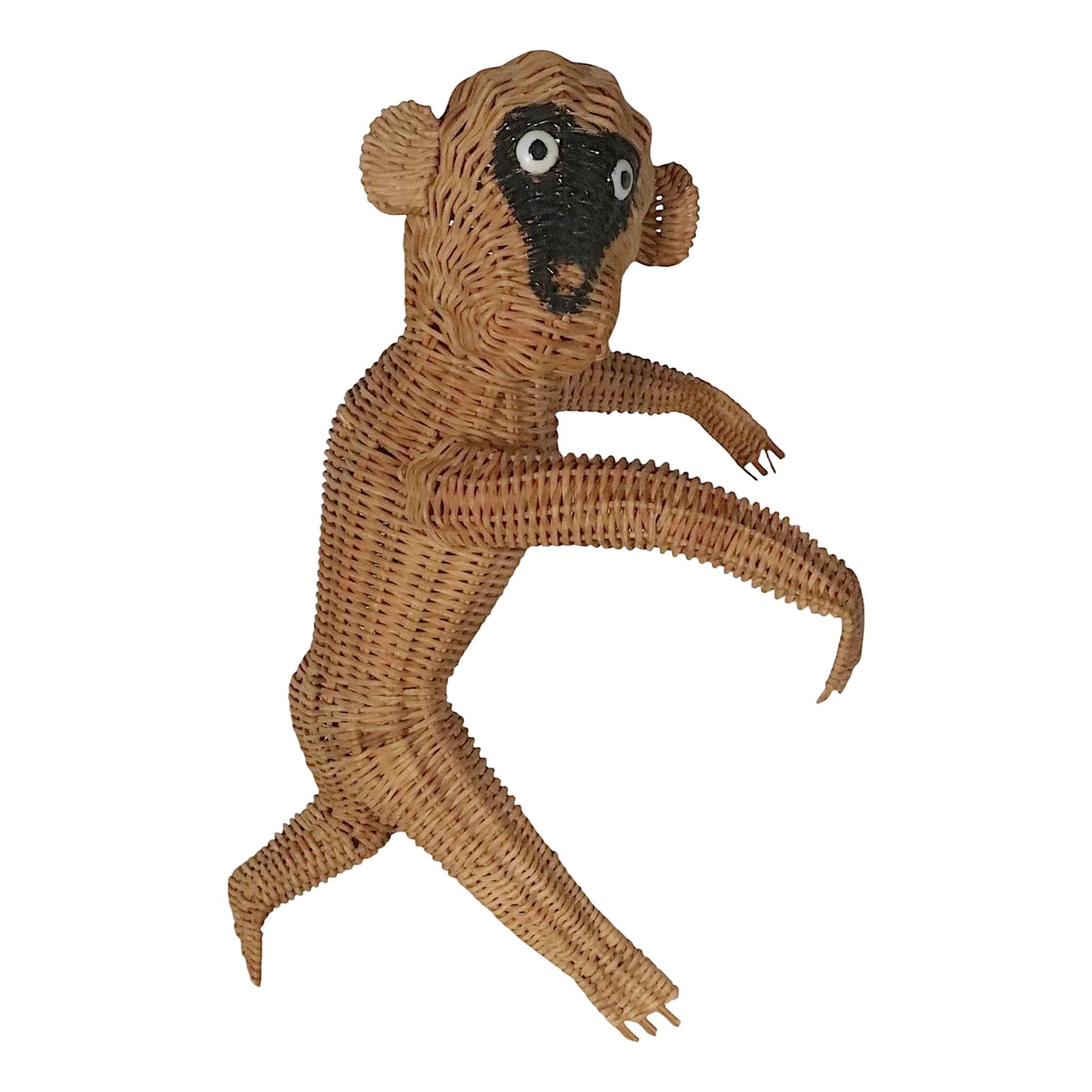 Whimsical Vintage Wicker Monkey C. 1970's | Chairish