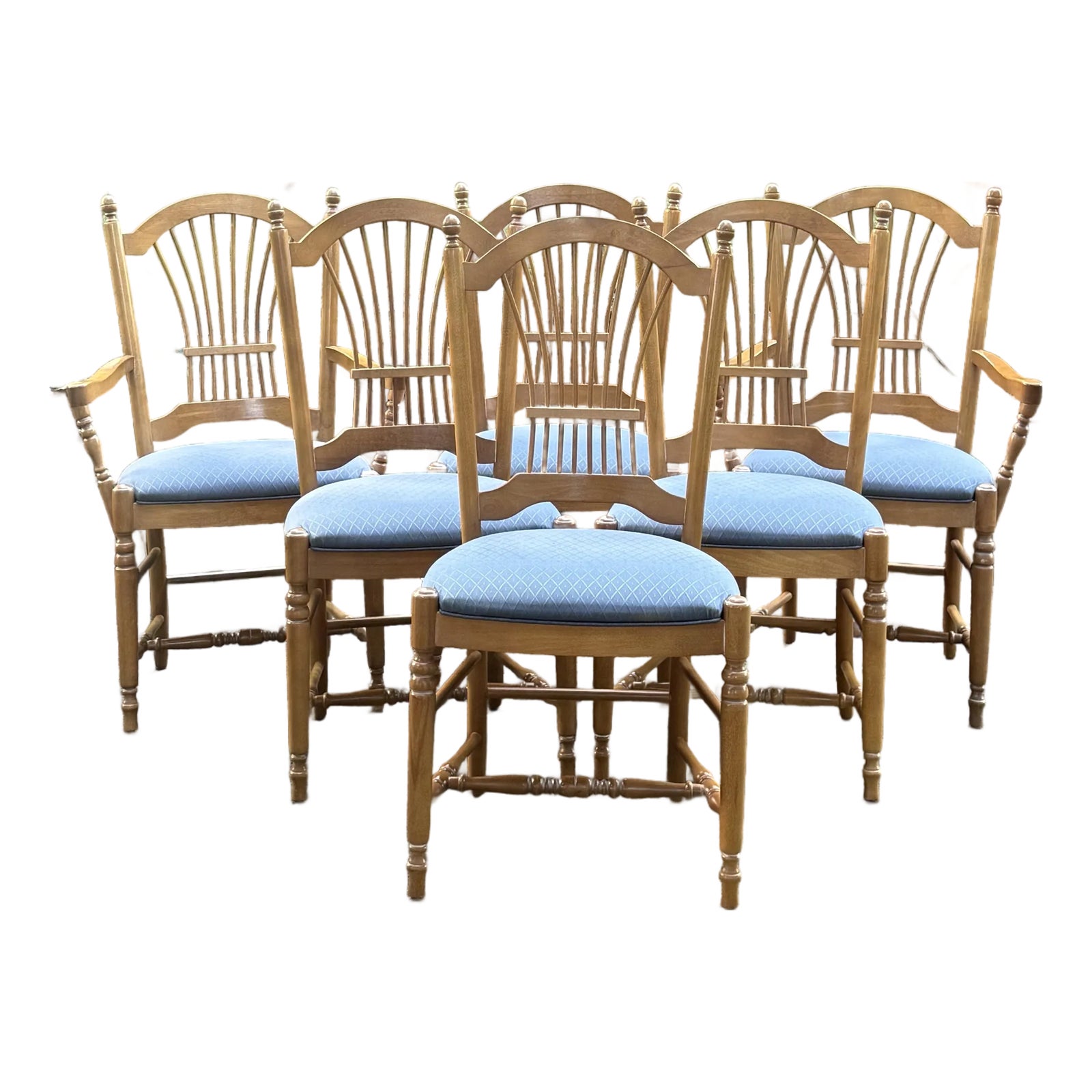 Ethan Allen French Country Wheat Back Chairs - Set of 6 | Chairish