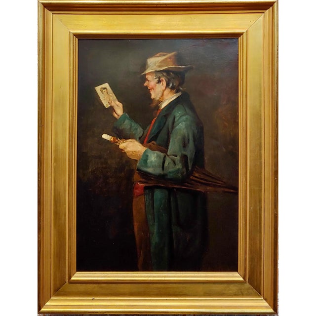 Naughty Old Man Drooling Over a Young Woman Photo-1920s Oil Painting ...