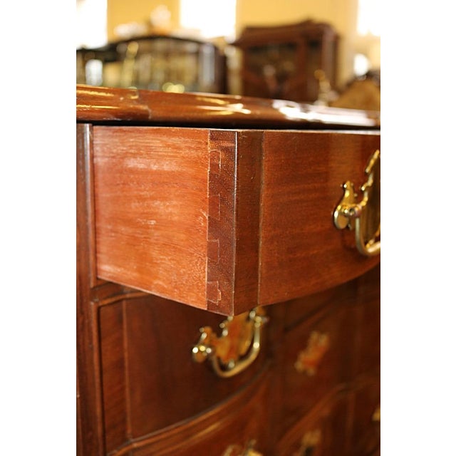 1980s Hickory Manufacturing Mahogany Chippendale Style Block Front ...