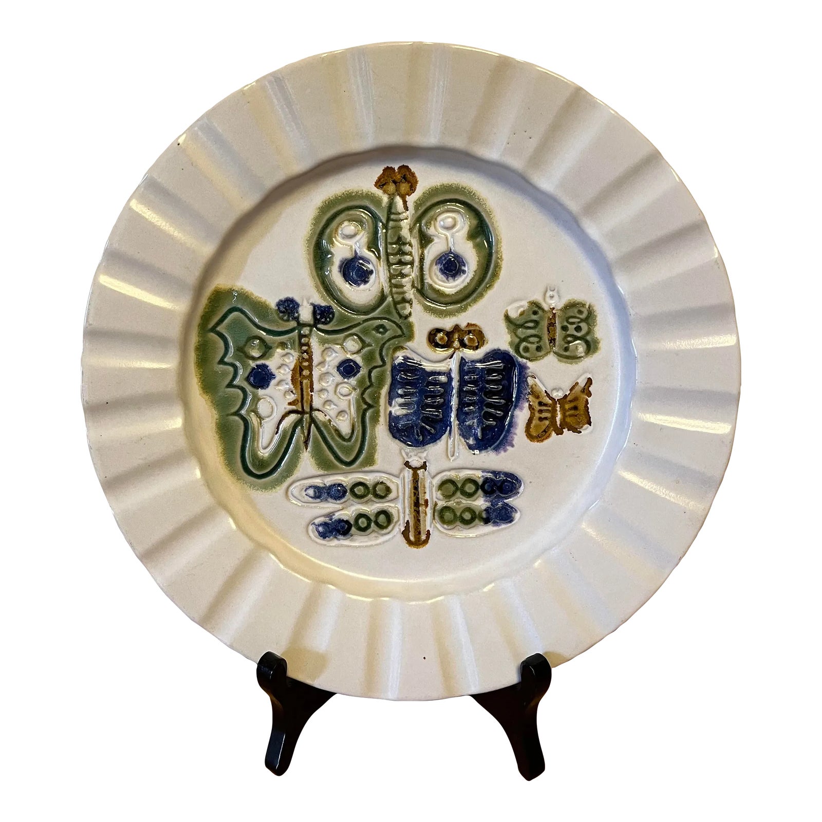 Vintage Bennington Potters Studio Vermont Decorative Butterfly Plate ...