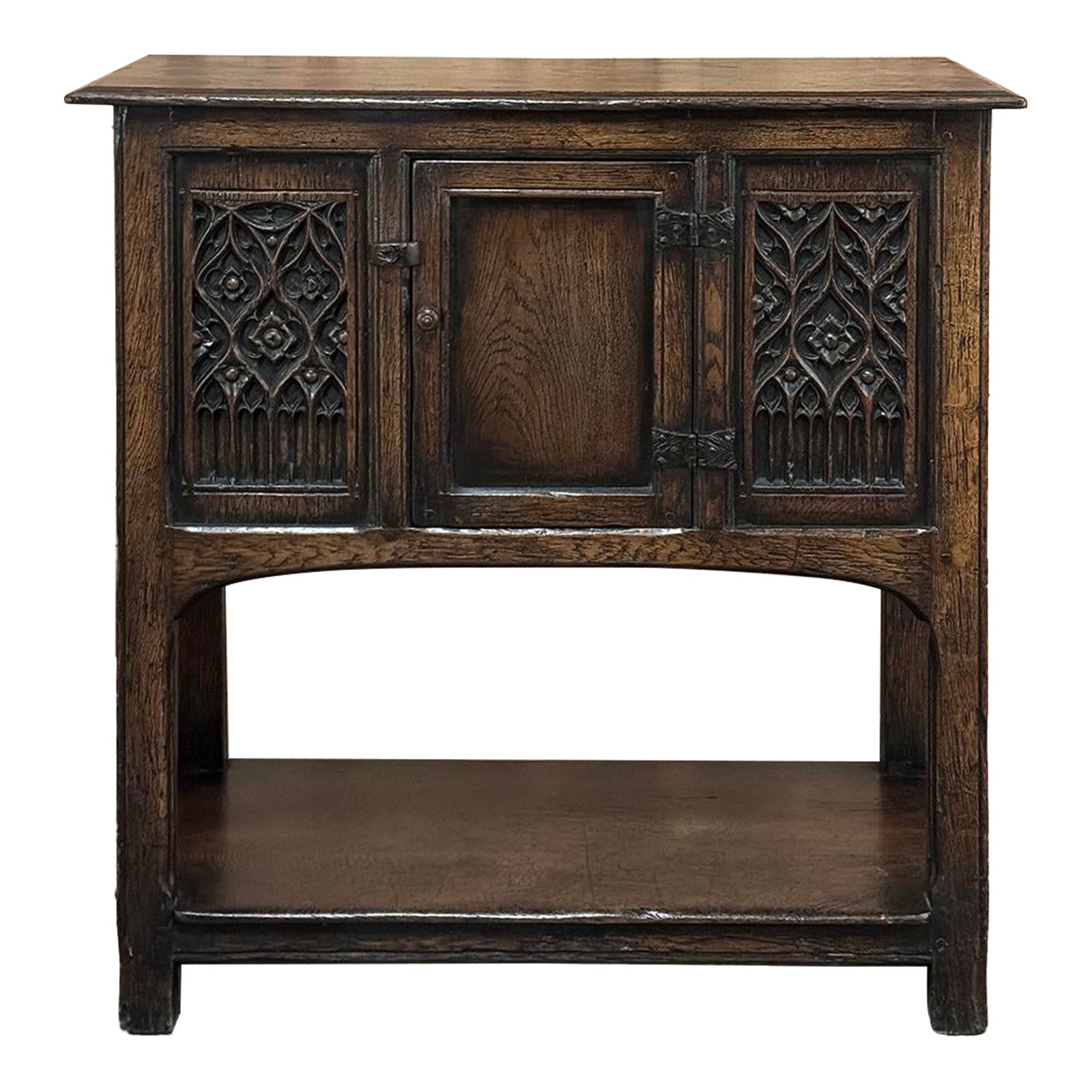 Antique Rustic Gothic Petite Raised Cabinet | Chairish