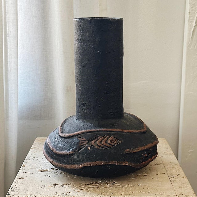 Vintage Colin Thorburn Handmade British Studio Pottery Fish Vase | Chairish