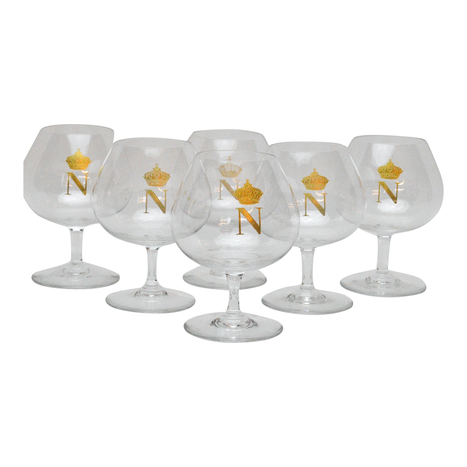 1990s Baccarat Napoleon Monogram French Cognac Brandy Snifters Glasses ...