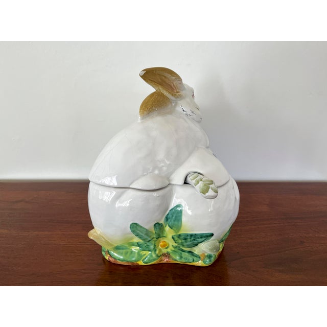 Oversized 1960s Vintage Italian Majolica Rabbit Tureen With Ladle ...