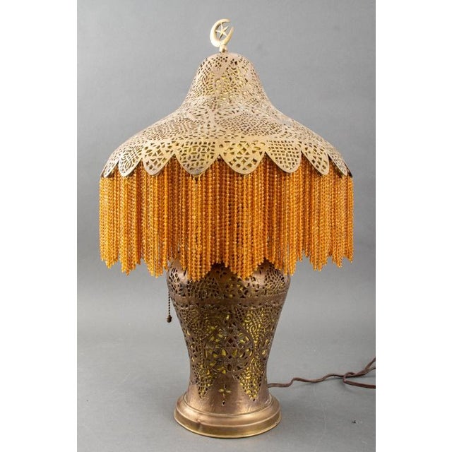 Pierced Brass Table Lamp, Ca. 1920 | Chairish