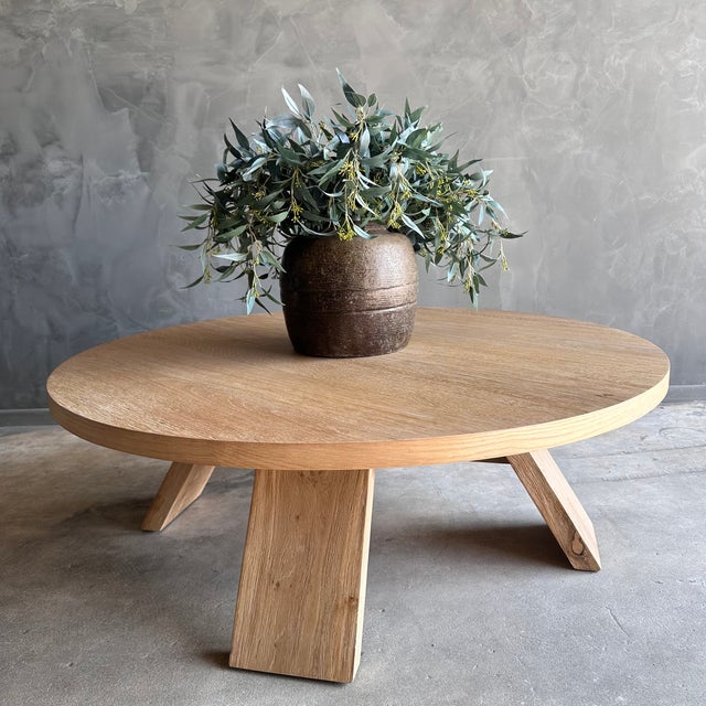 Caleb White Oak Coffee Table | Chairish