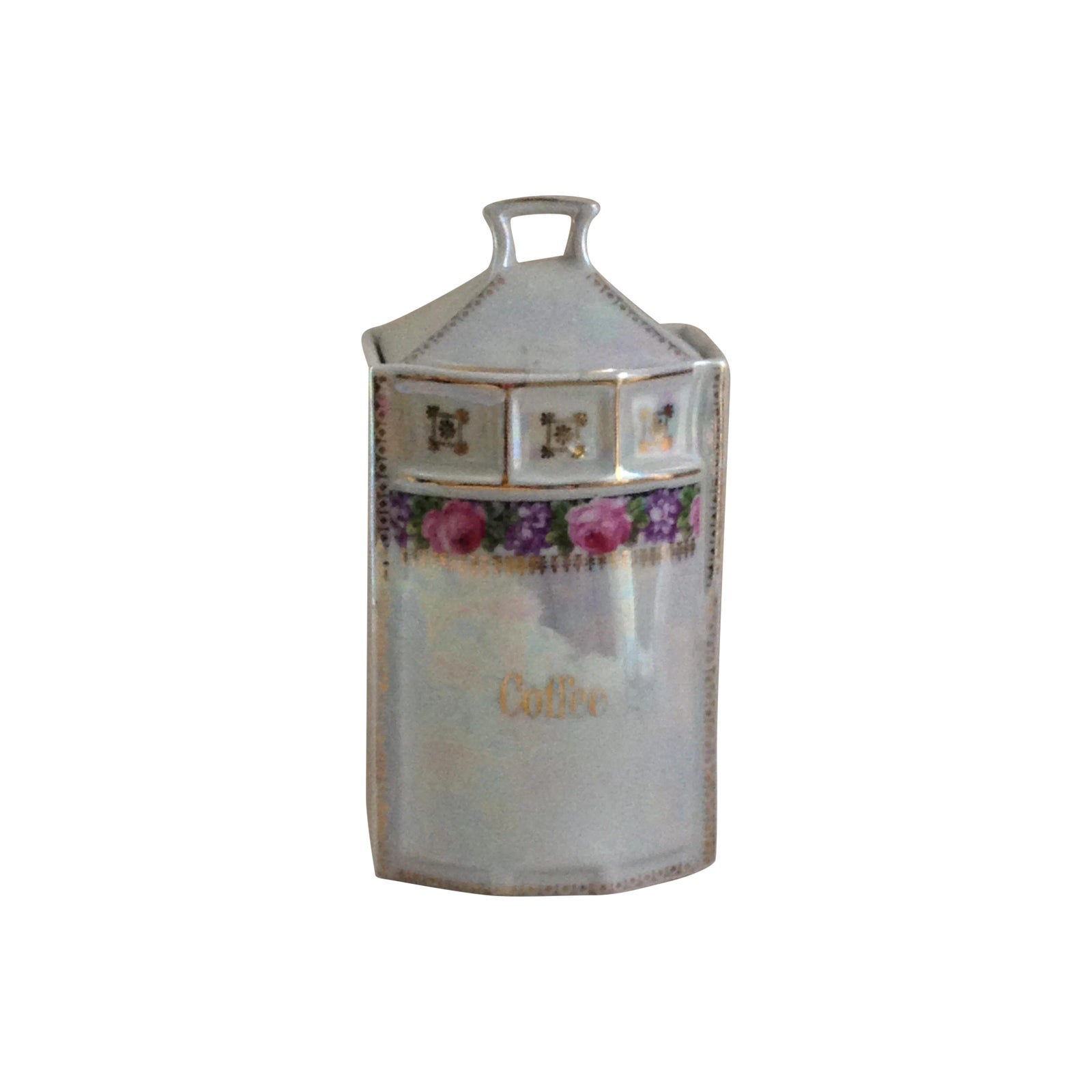 Lusterware Porcelain Coffee Container | Chairish