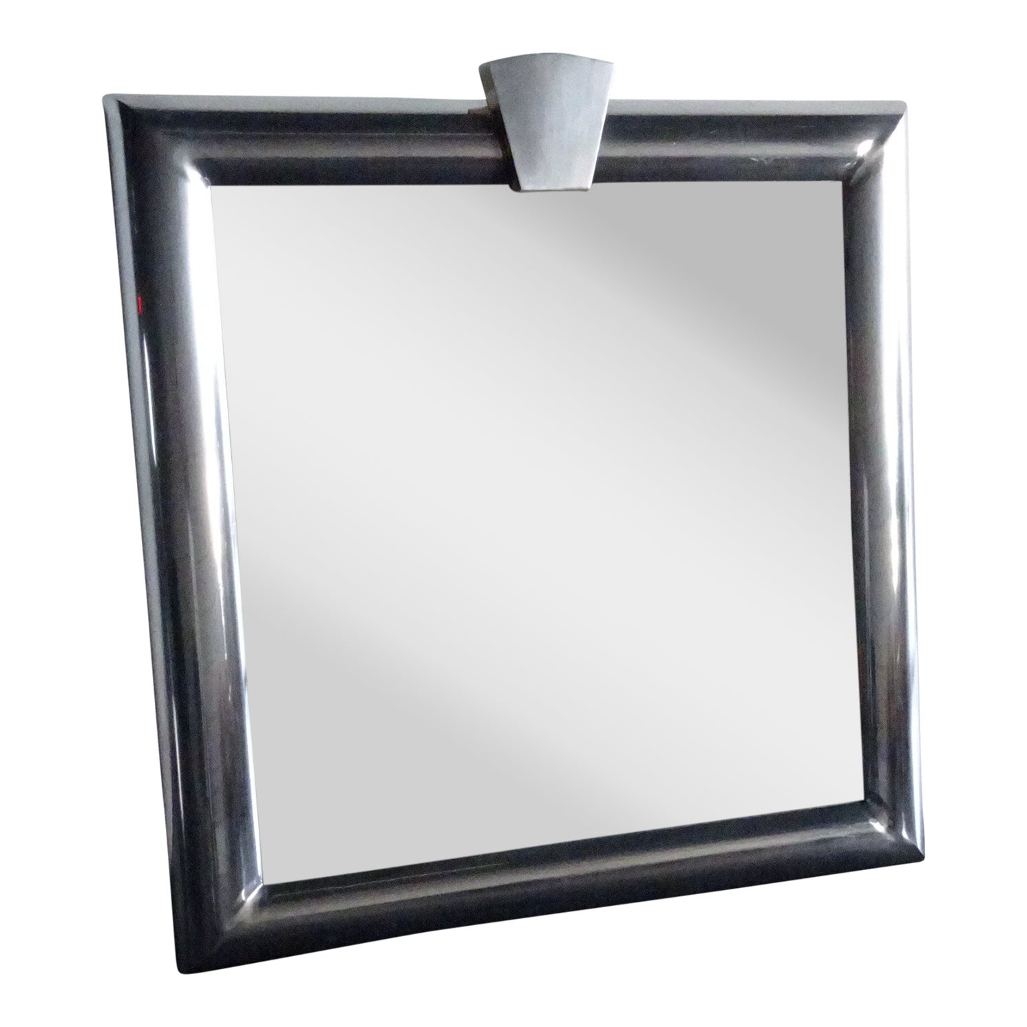 Vintage 1970s Mirror in Bullnose Aluminum Frame | Chairish