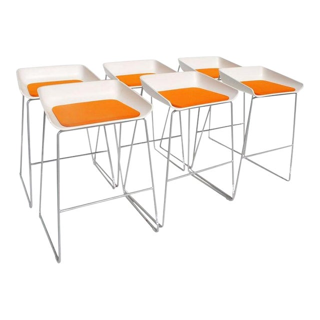 Set of 6 Modern Scoop Stools by Steelcase | Chairish