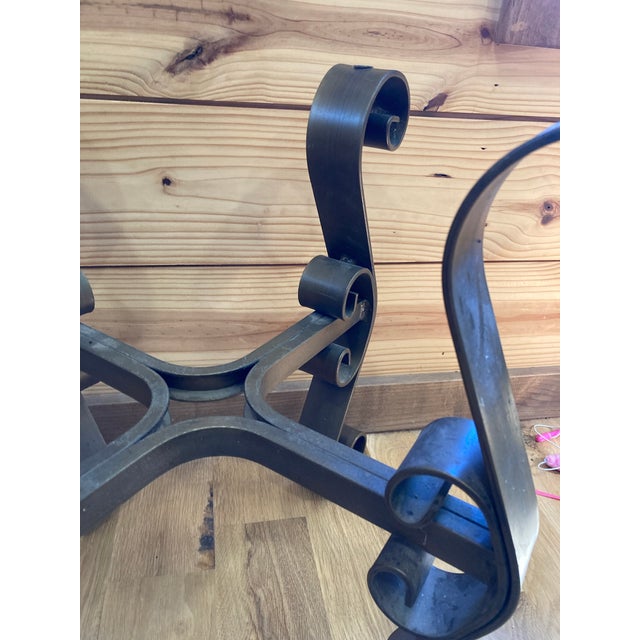 Vintage Bronzed Metal Scroll Table Base | Chairish