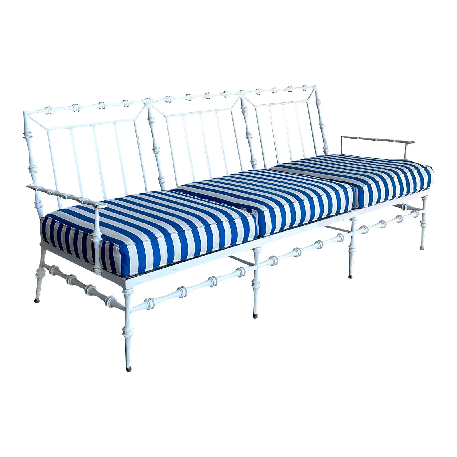 Vintage Regency Phyllis Morris Cast Aluminum Sofa | Chairish