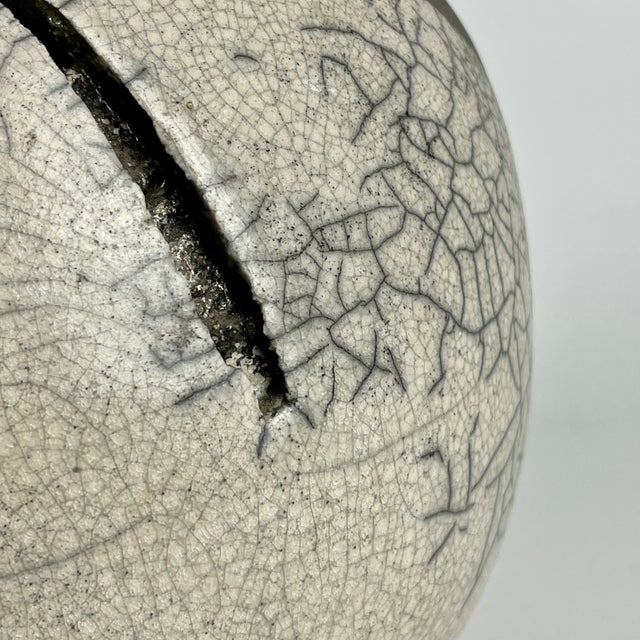 1990s Robert Kuo Signed Ceramic Spherical Sculpture | Chairish