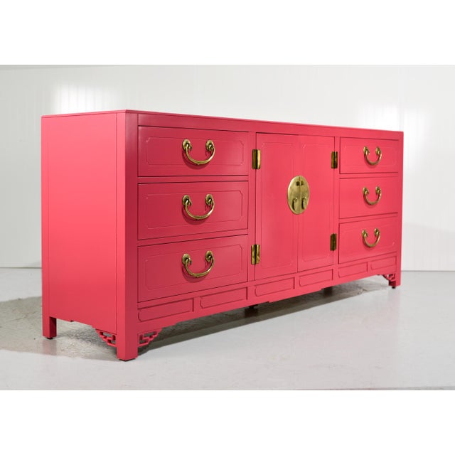 Mid Century Chinoiserie Sideboard or Dresser in Pink by White Furniture ...