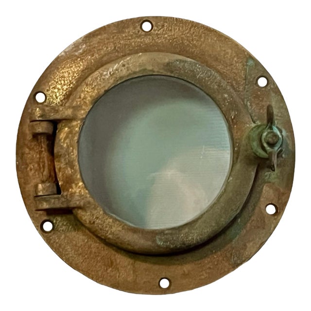 Vintage Brass Ship Porthole Window-Nautical Maritime Salvage-Coastal ...