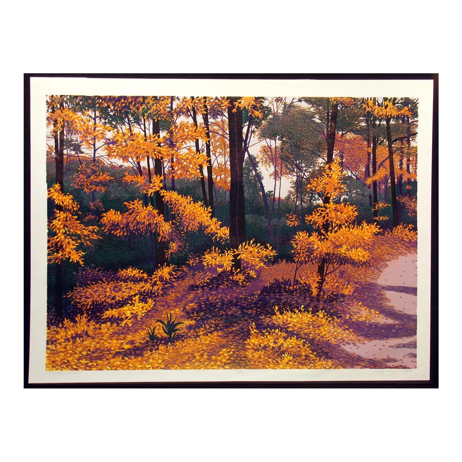 Gordon Mortensen "Sherborn Woods" Hand Signed Woodcut Print | Chairish