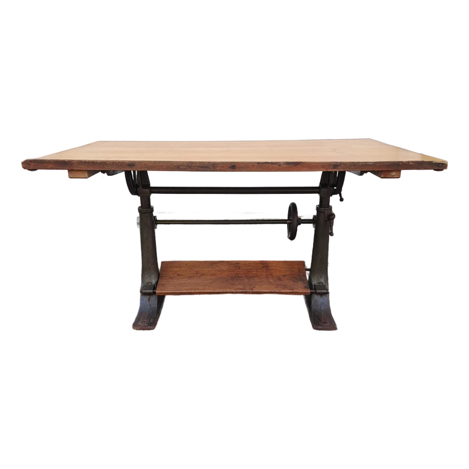 Antique Cast Iron Base Drafting Table | Chairish