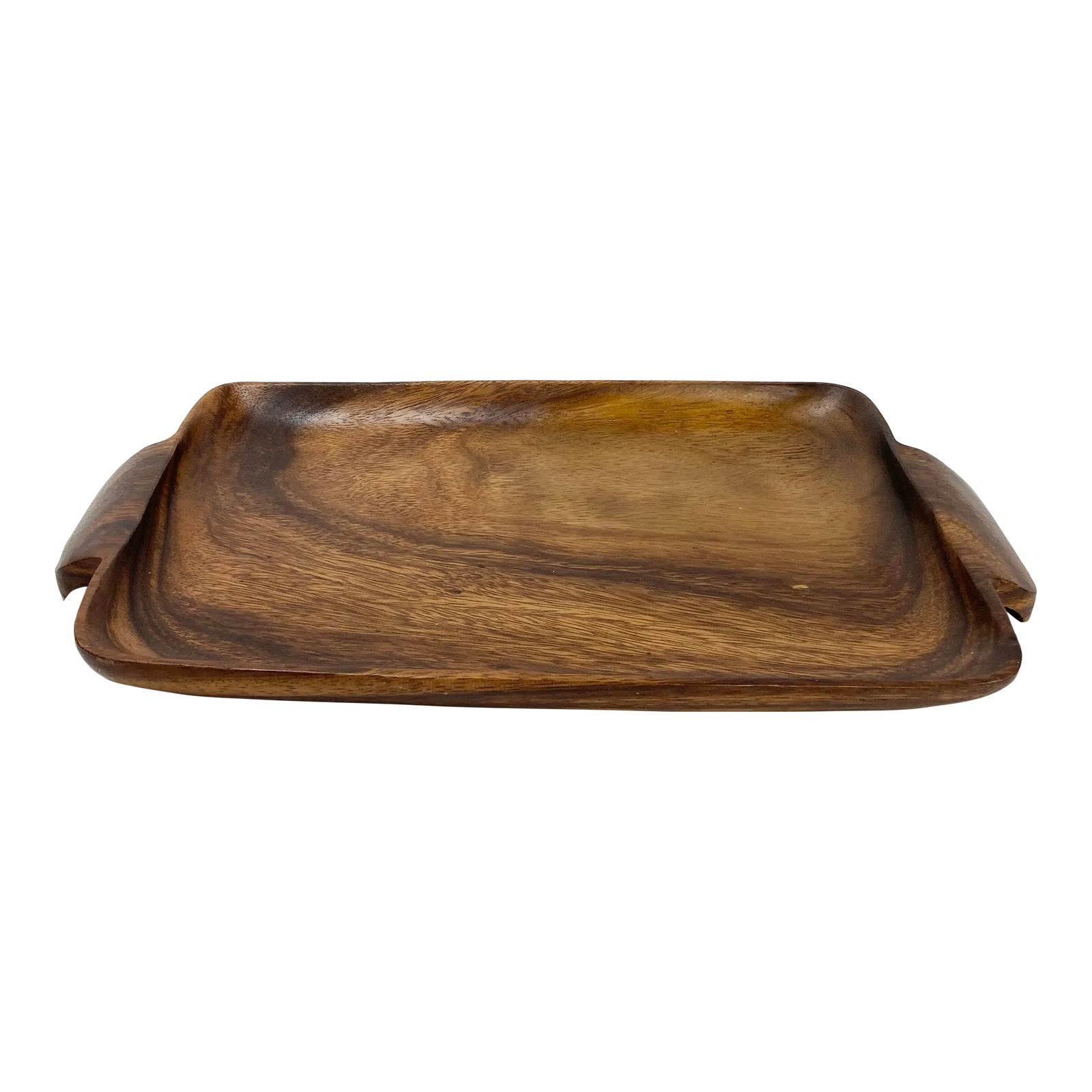 Vintage MCM Danish Style Wood Tray | Chairish