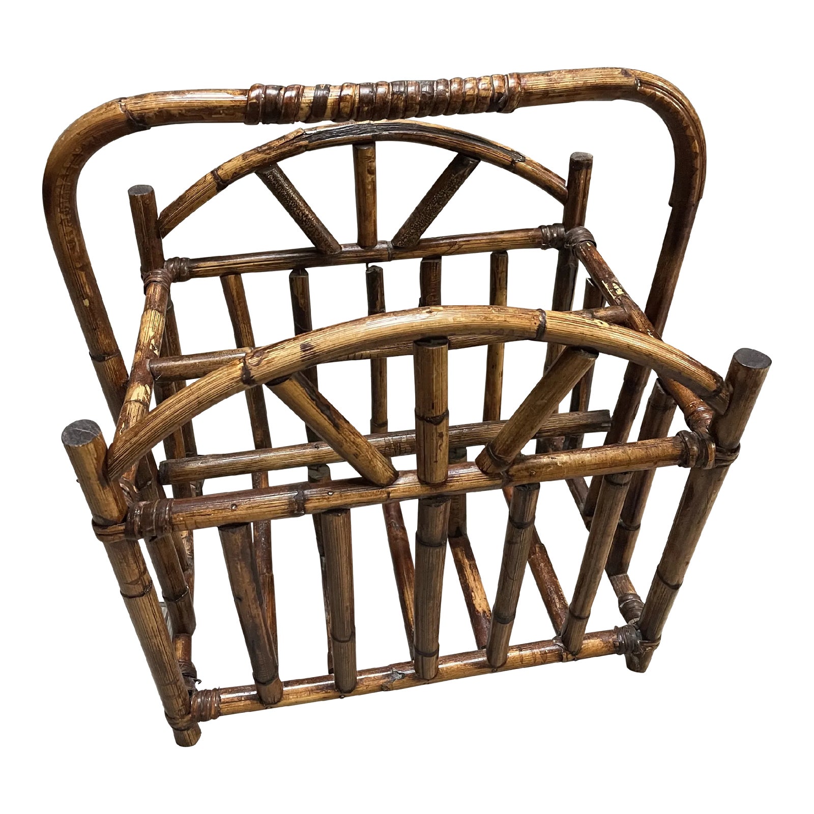 Mid Century Ficks and Reed Style Bamboo Magazine Rack | Chairish
