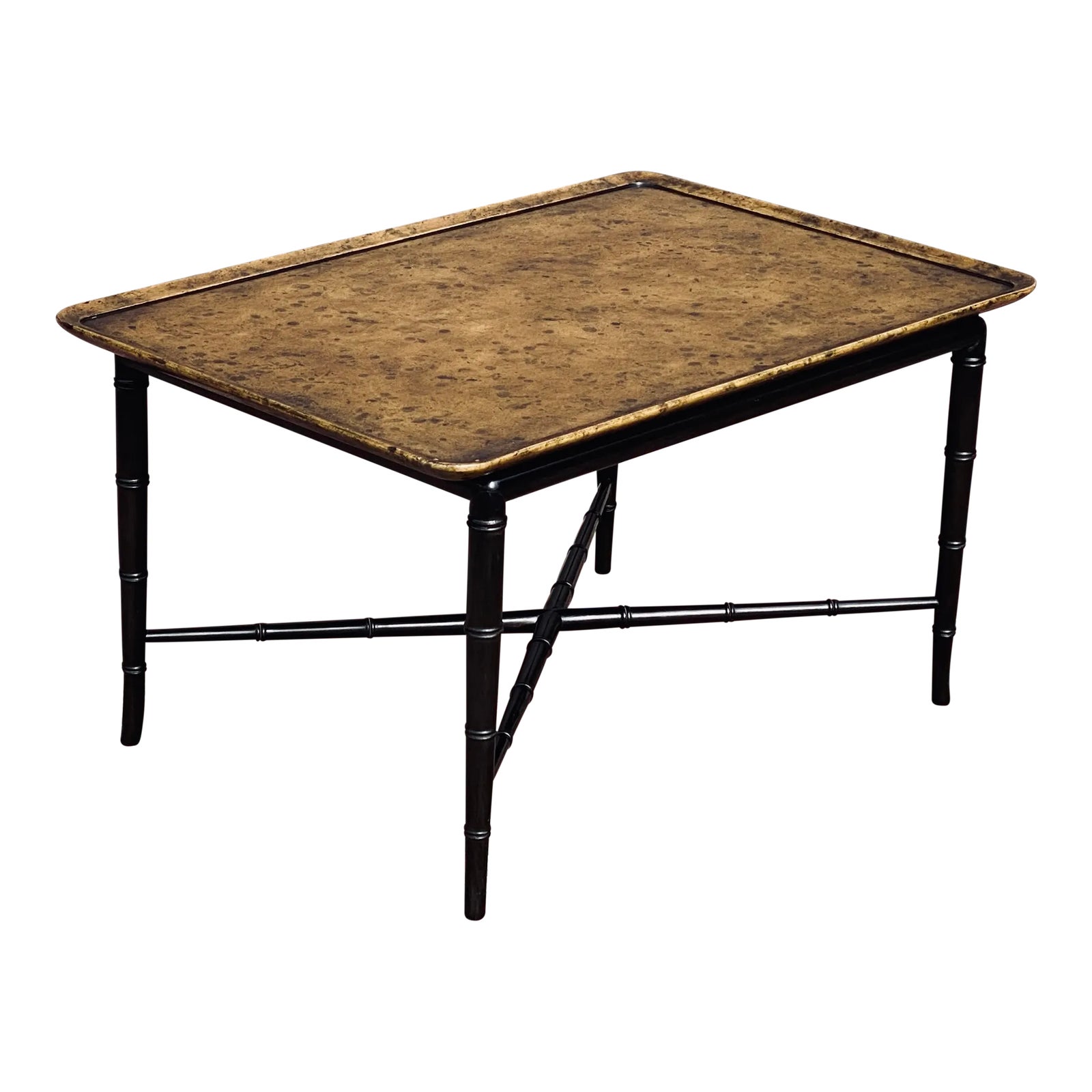 Kittinger Faux Bamboo Tortoise Shell Coffee Table | Chairish
