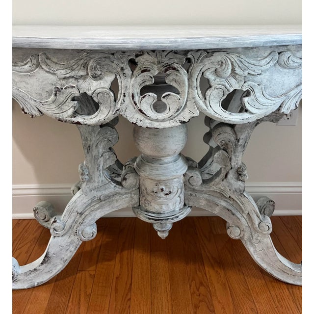 Rococo Style Italian Painted Entry Table | Chairish