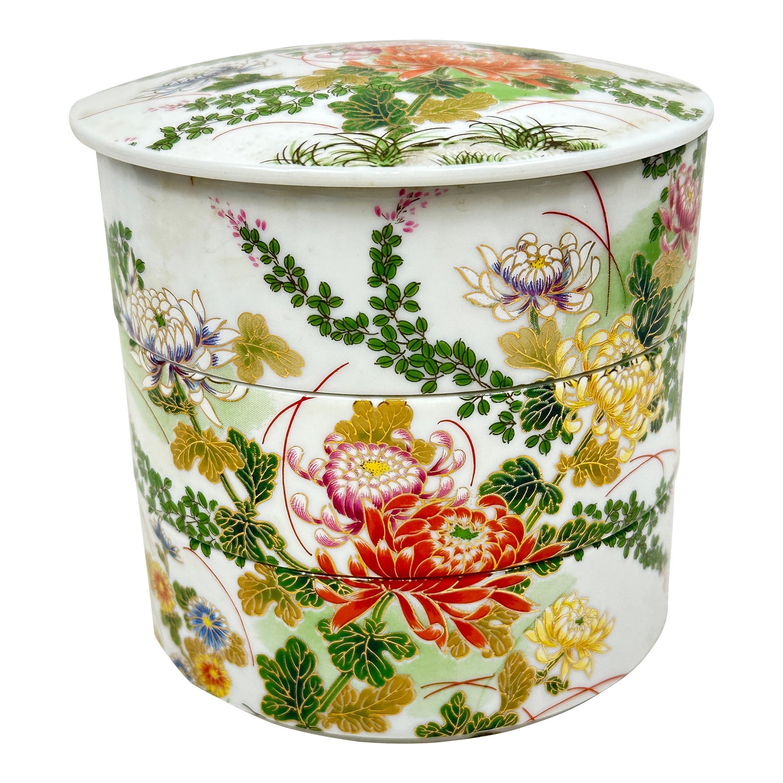 Japanese Shibata Toki Porcelain Trinket Box | Chairish