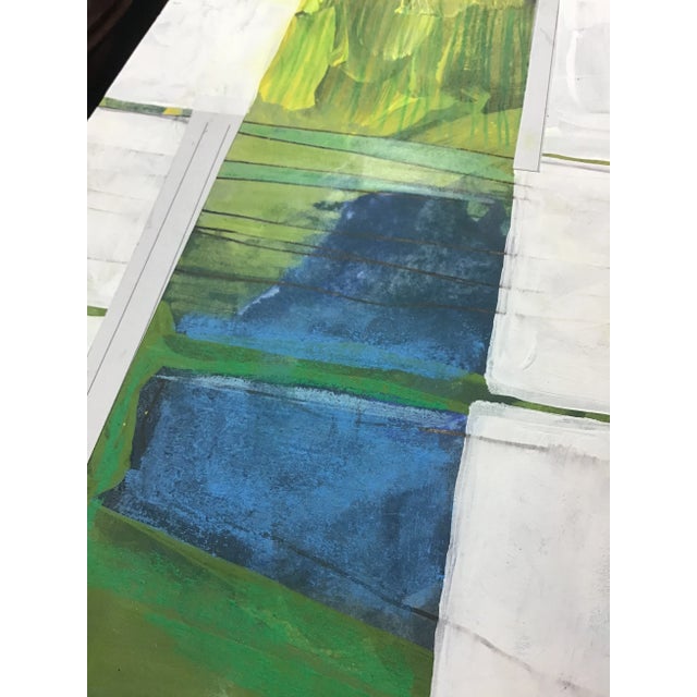 "Green Tower" Original Contemporary Abstract Collage by Auker | Chairish