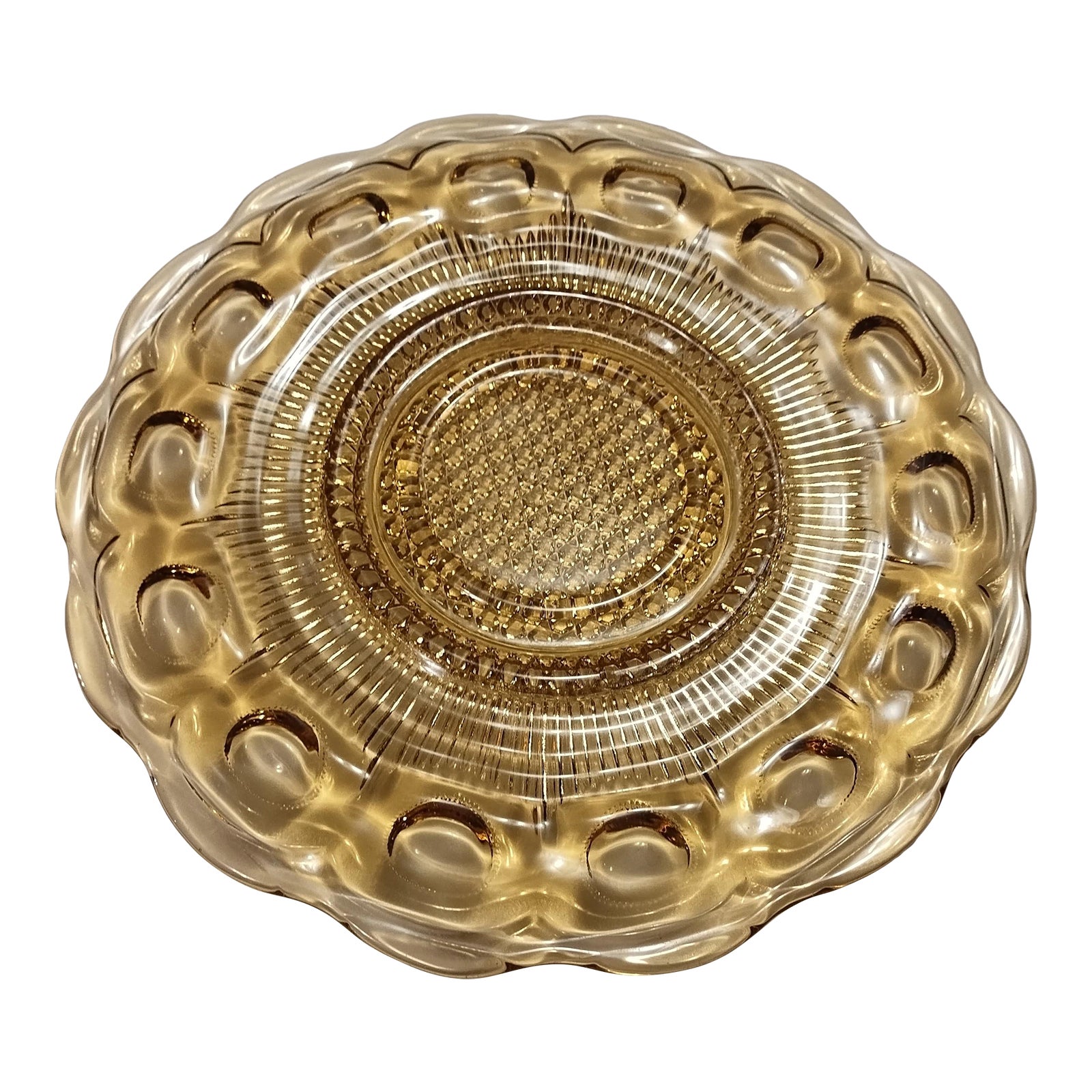 1960s Bartlett Collins Glass Co. Gold Amber Manhattan Sandwich Plate ...