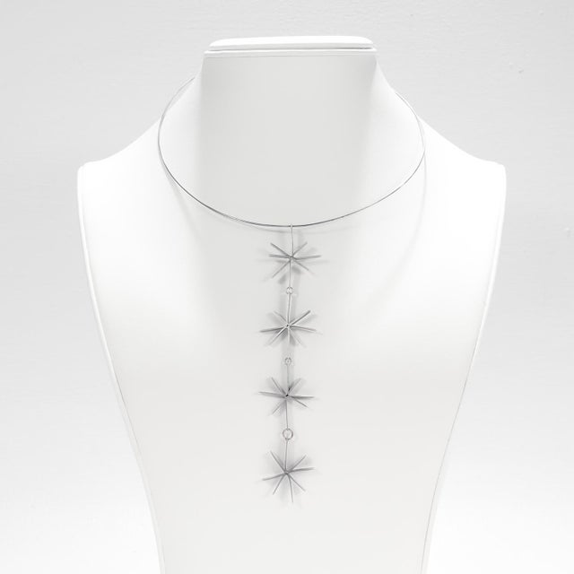 Mid-Century Modern Betty Cooke Style Silver Starburst Link Pendant ...