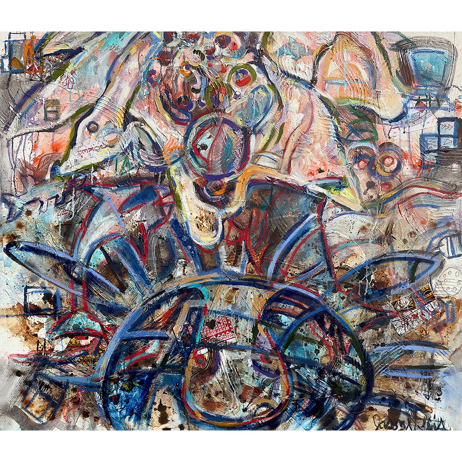 "Contrasting Tides" Abstract Mixed Media Painting by Artist Jason ...