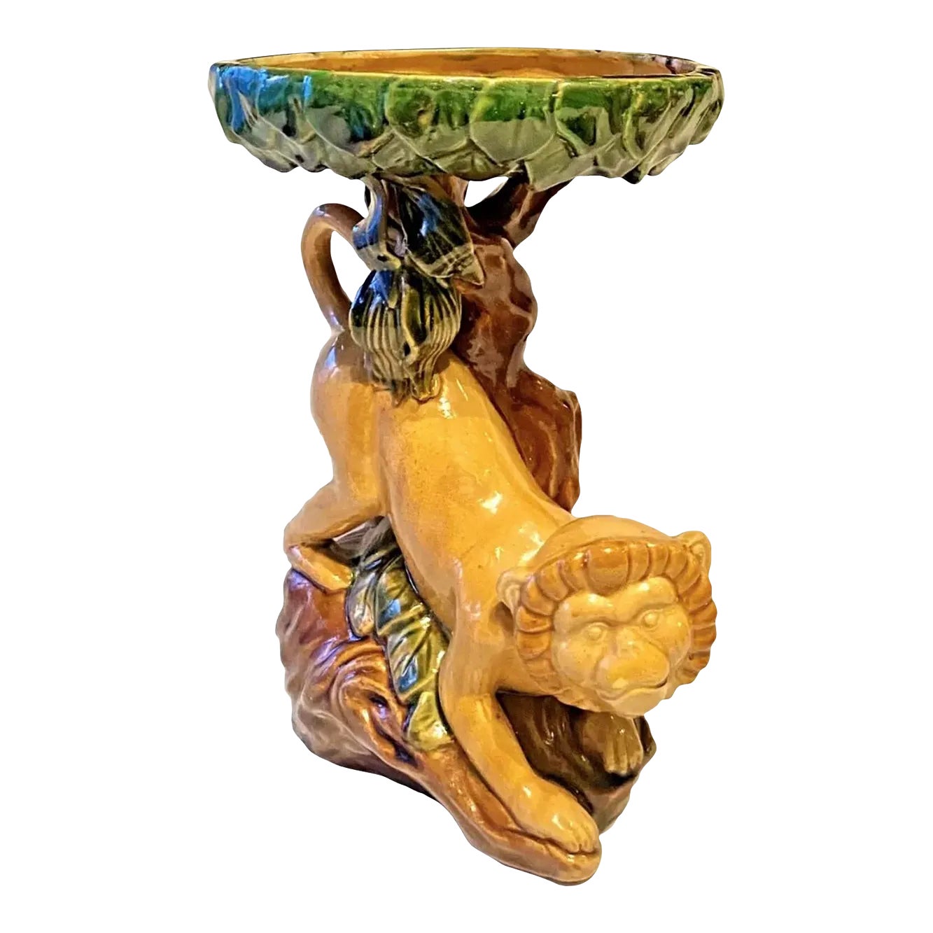 Vintage Italian Chinoiserie Majolica Monkey & Bok Choy Sculpture ...