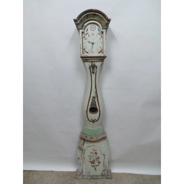 Original Painted Swedish Tall Case Mora Clock | Chairish