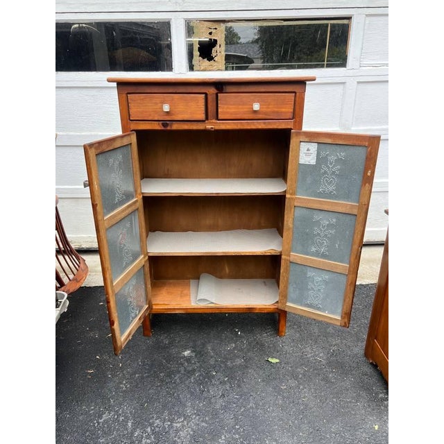Vintage American Primitive Style Pine Wood Pie Safe | Chairish