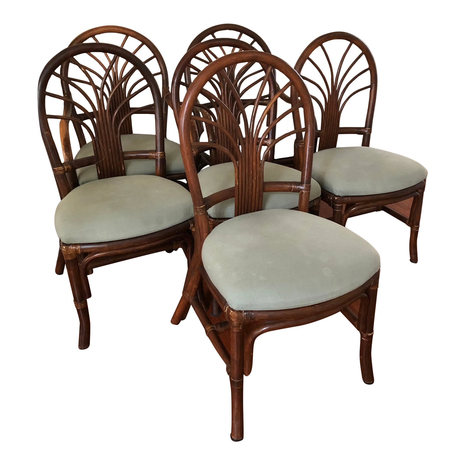 1970s Kings Rattan Chairs - Set of 6 | Chairish