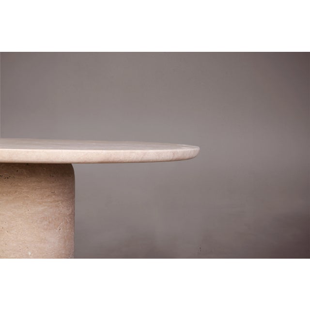 Bullet Leg Travertine Round Dining Table | Chairish