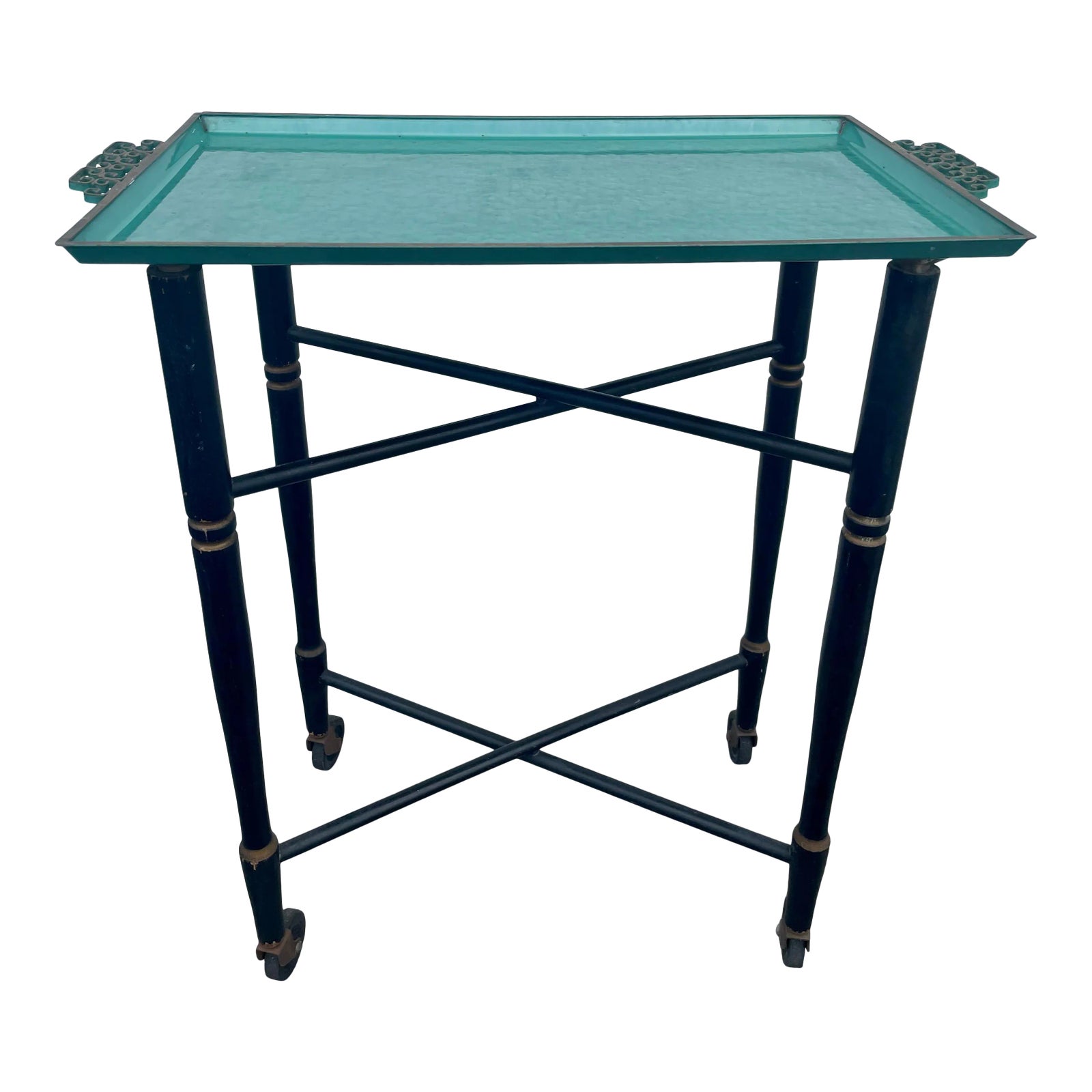Cloisonne Top Asian Design Side Table | Chairish