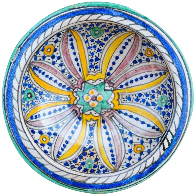 Arabesque Design Ceramic Plate | Chairish