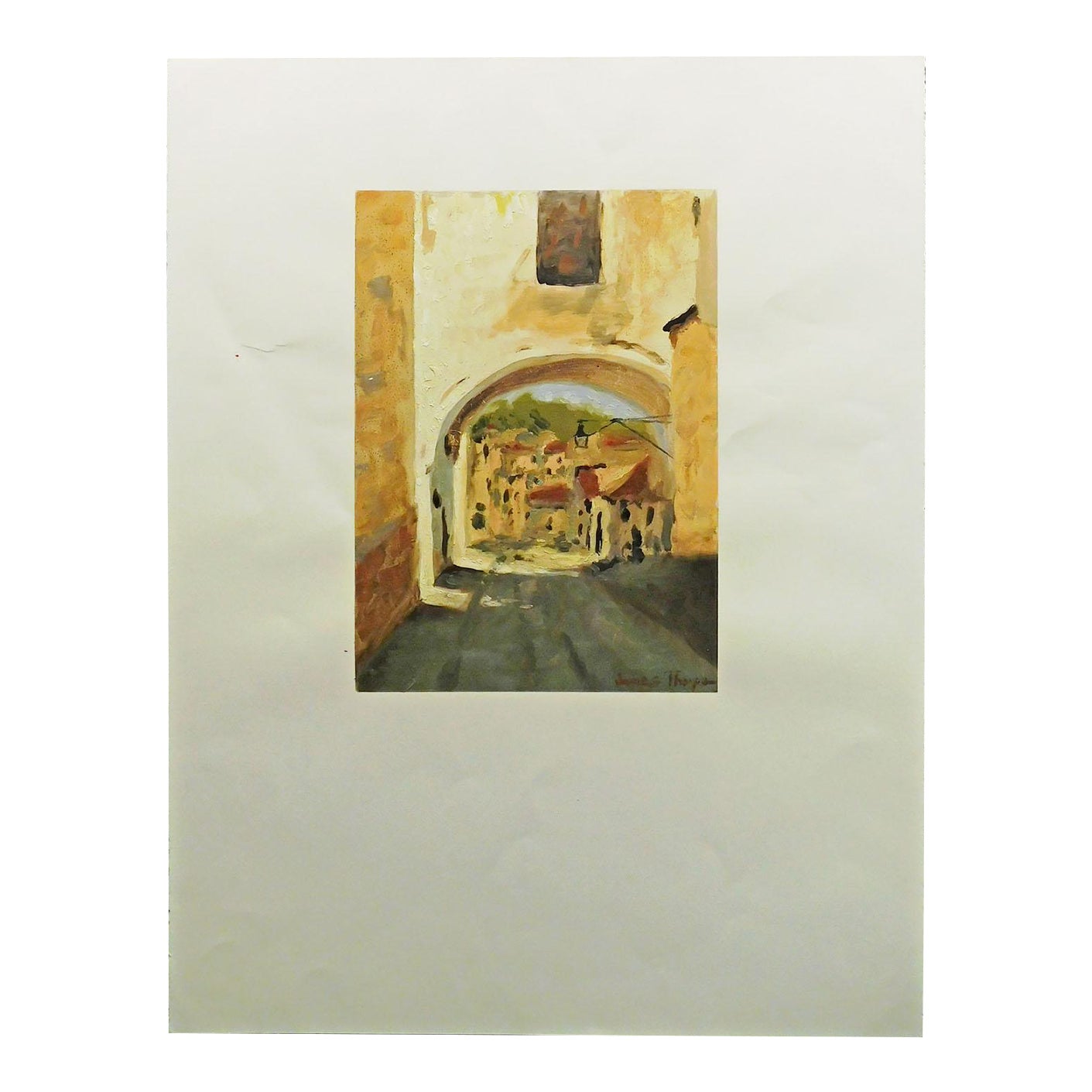 James Thorpe Afternoon Arch Hand Signed Acrylic Landscape | Chairish