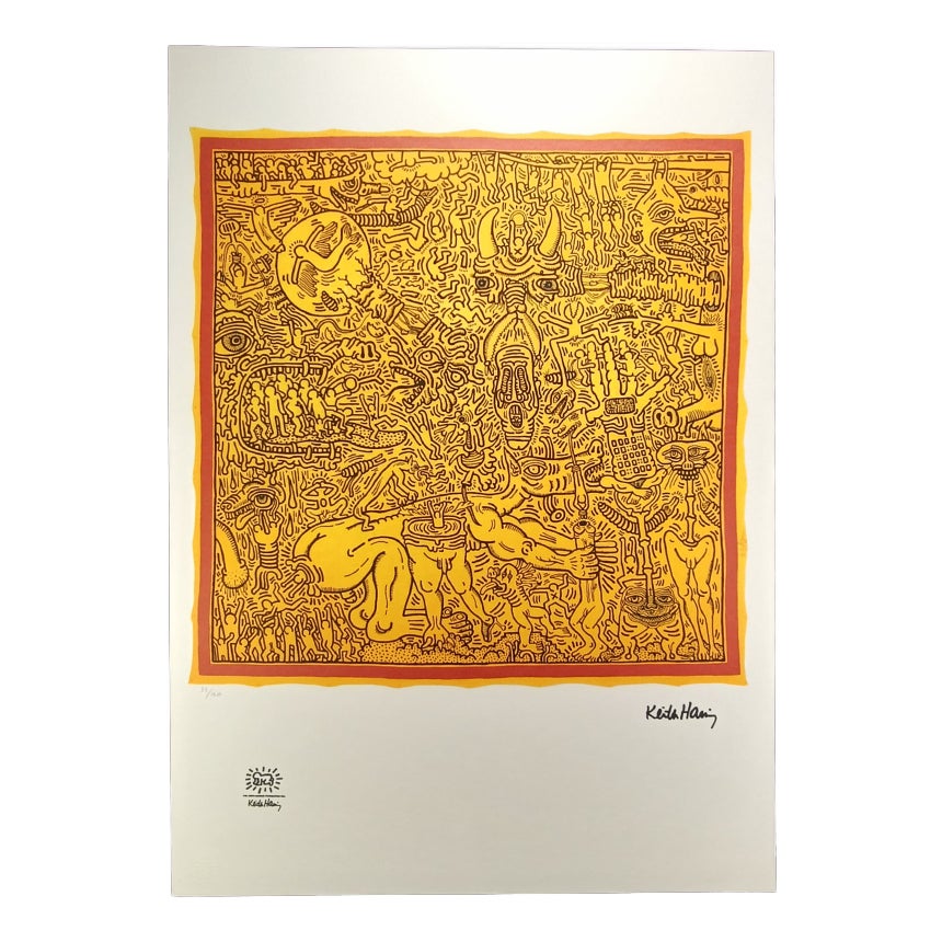 After Keith Haring, Composition, Limited Edition Lithograph, 1990s ...