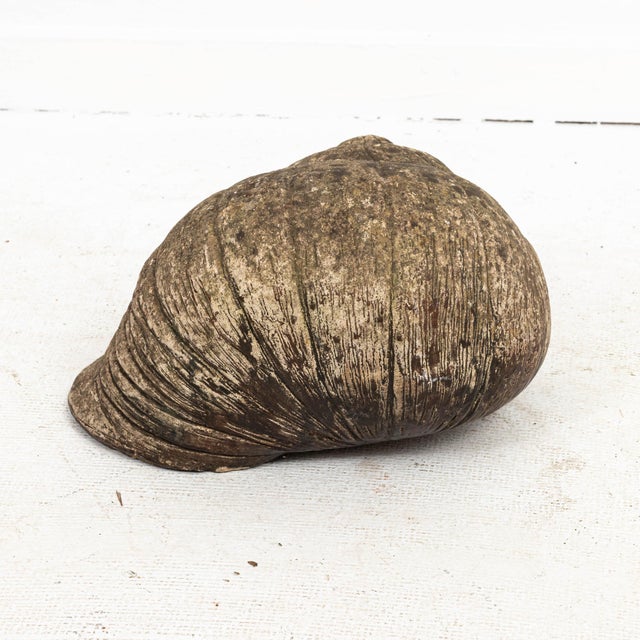 Vintage Cast Stone Snail Shell Garden Ornament | Chairish