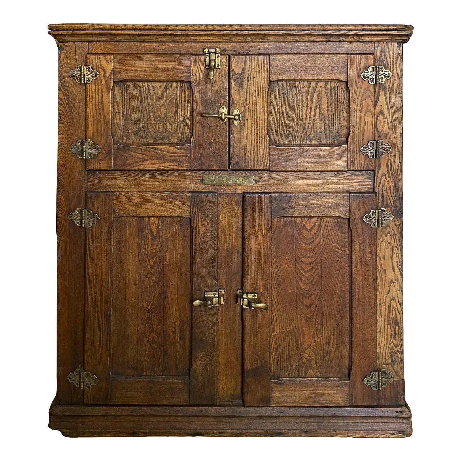 Antique Oak Alaska Ice Box Cabinet | Chairish