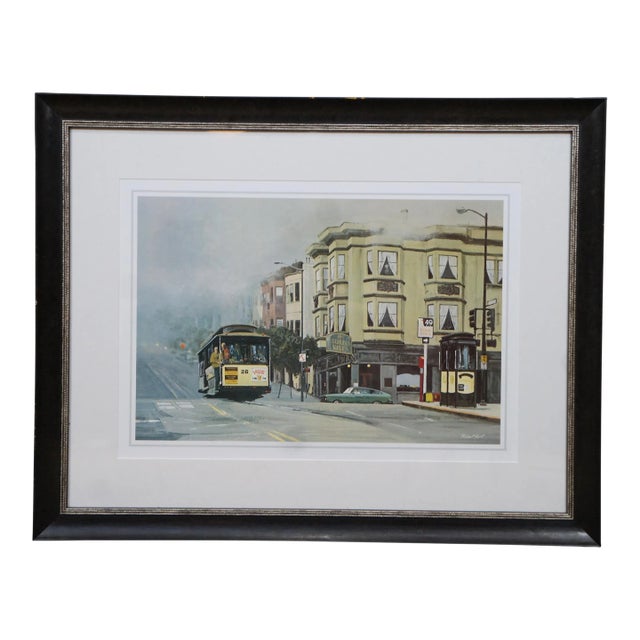 Late 20th Century Robert Kent Lithograph Print 'San Francisco Cable Car ...