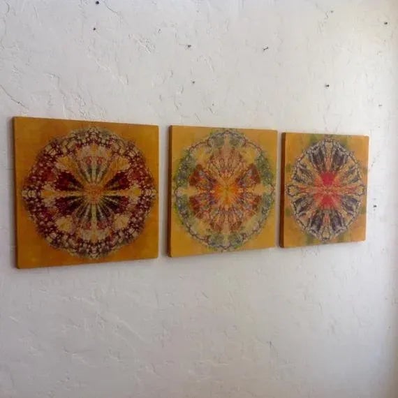 1970s Vintage Carter Smith Shibori Silk Art Panels - Set of 3 | Chairish