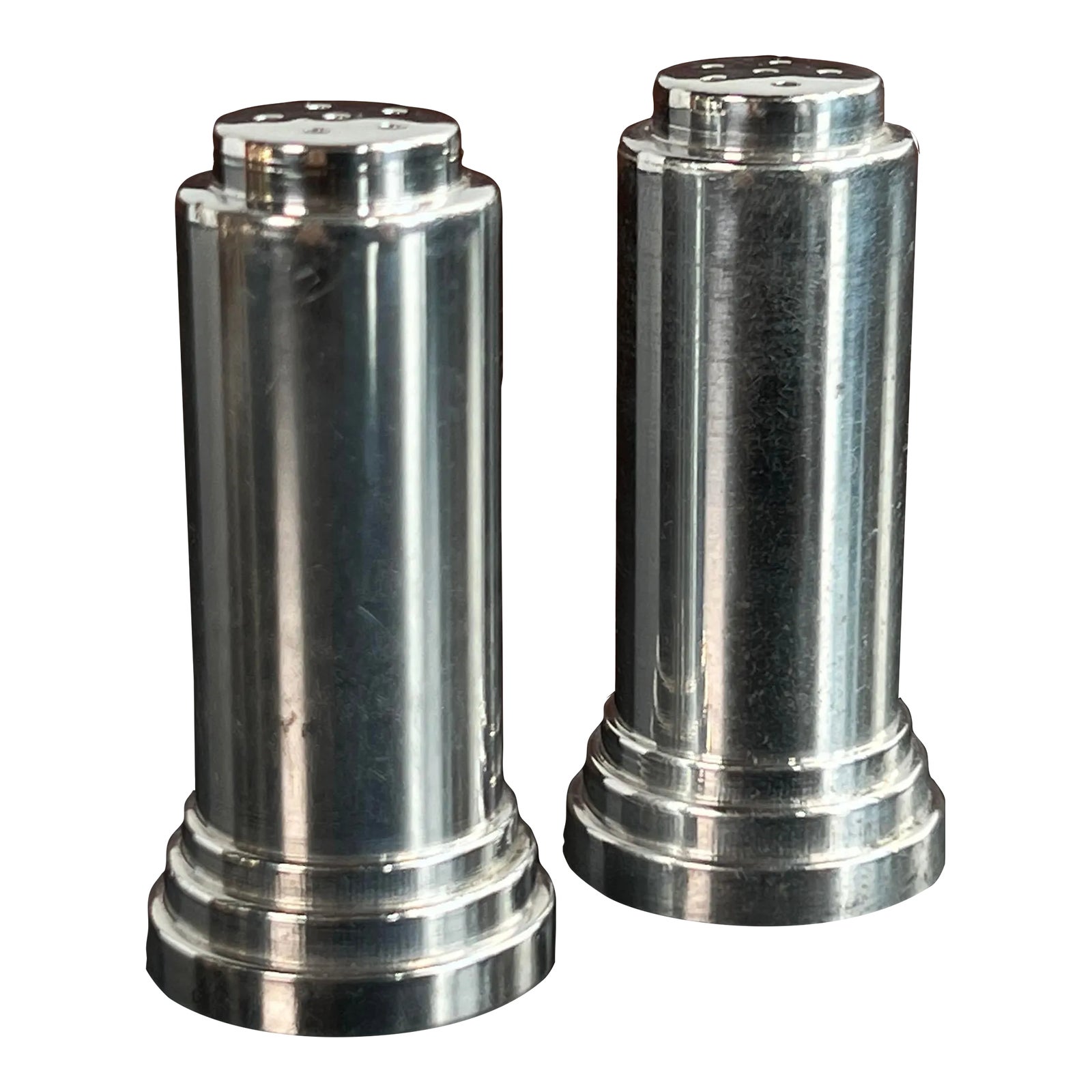 Vintage Mid Century Modern Aluminum Skyscraper Salt & Pepper Shakers ...