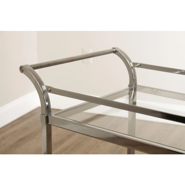 Vintage Chrome & Glass Trolley or Bar Cart | Chairish